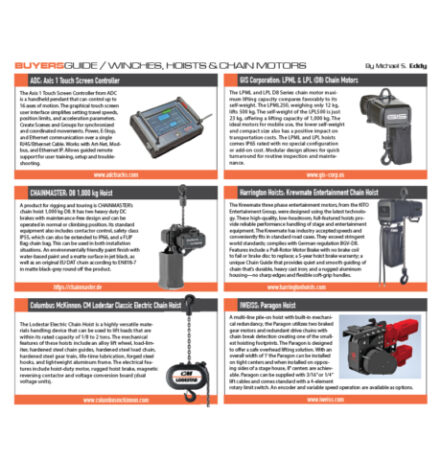 Buyer’s Guide: Winches, Hoists & Chain Motors – PLSN